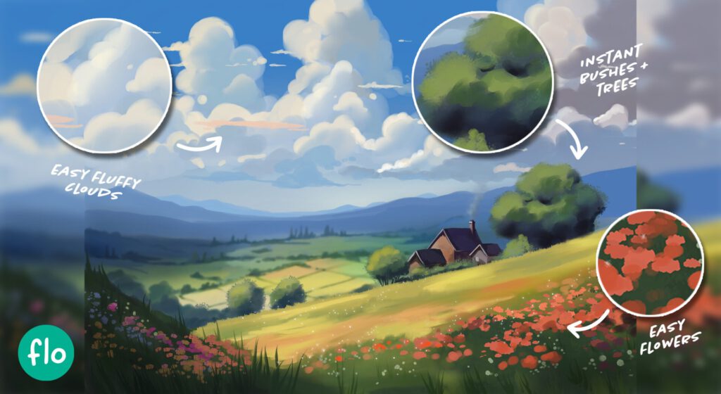 80 Landscape Brushes - Art With Flo