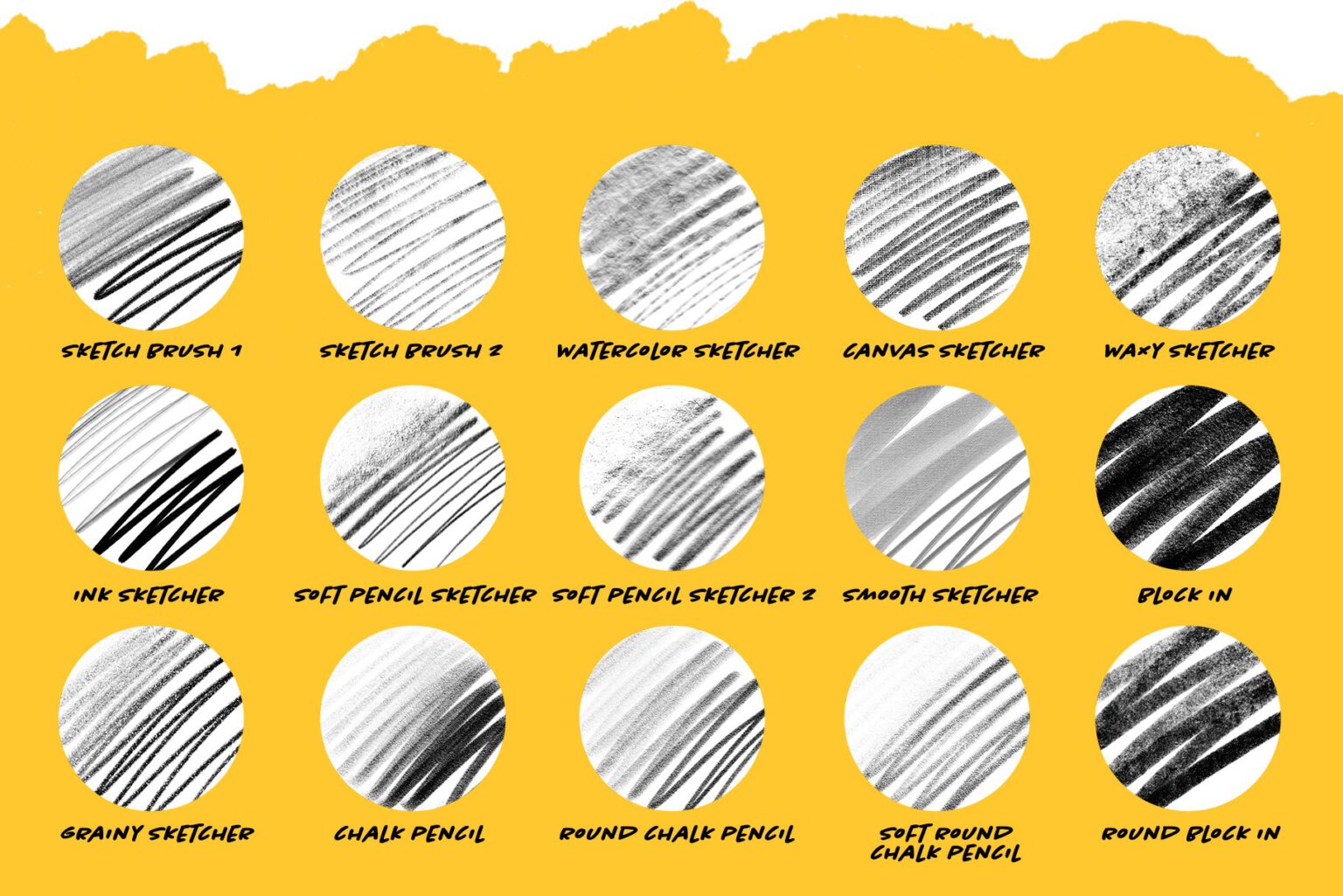 15 Sketching Brushes - Art With Flo