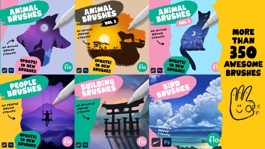 350+ Silhouette Brushes - Art With Flo