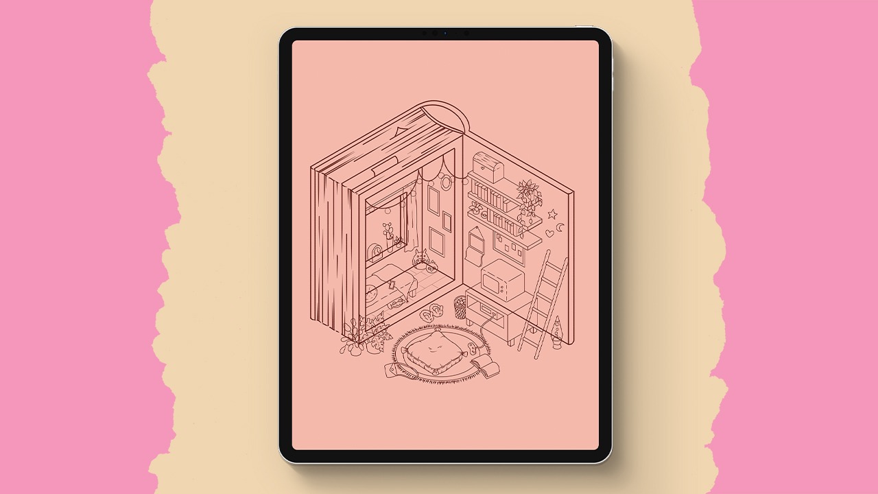 Isometric Book Room Part 1 - Art With Flo
