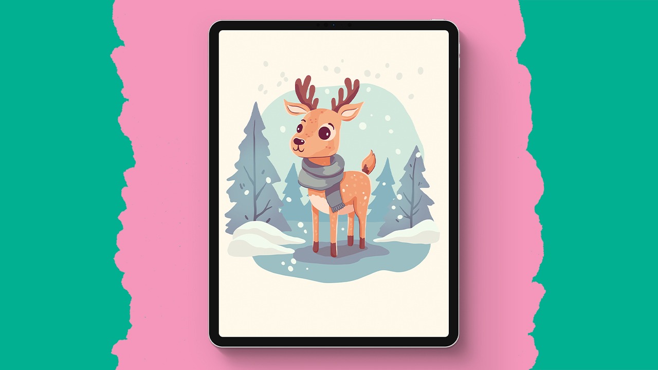 Cute Winter Deer - Art With Flo